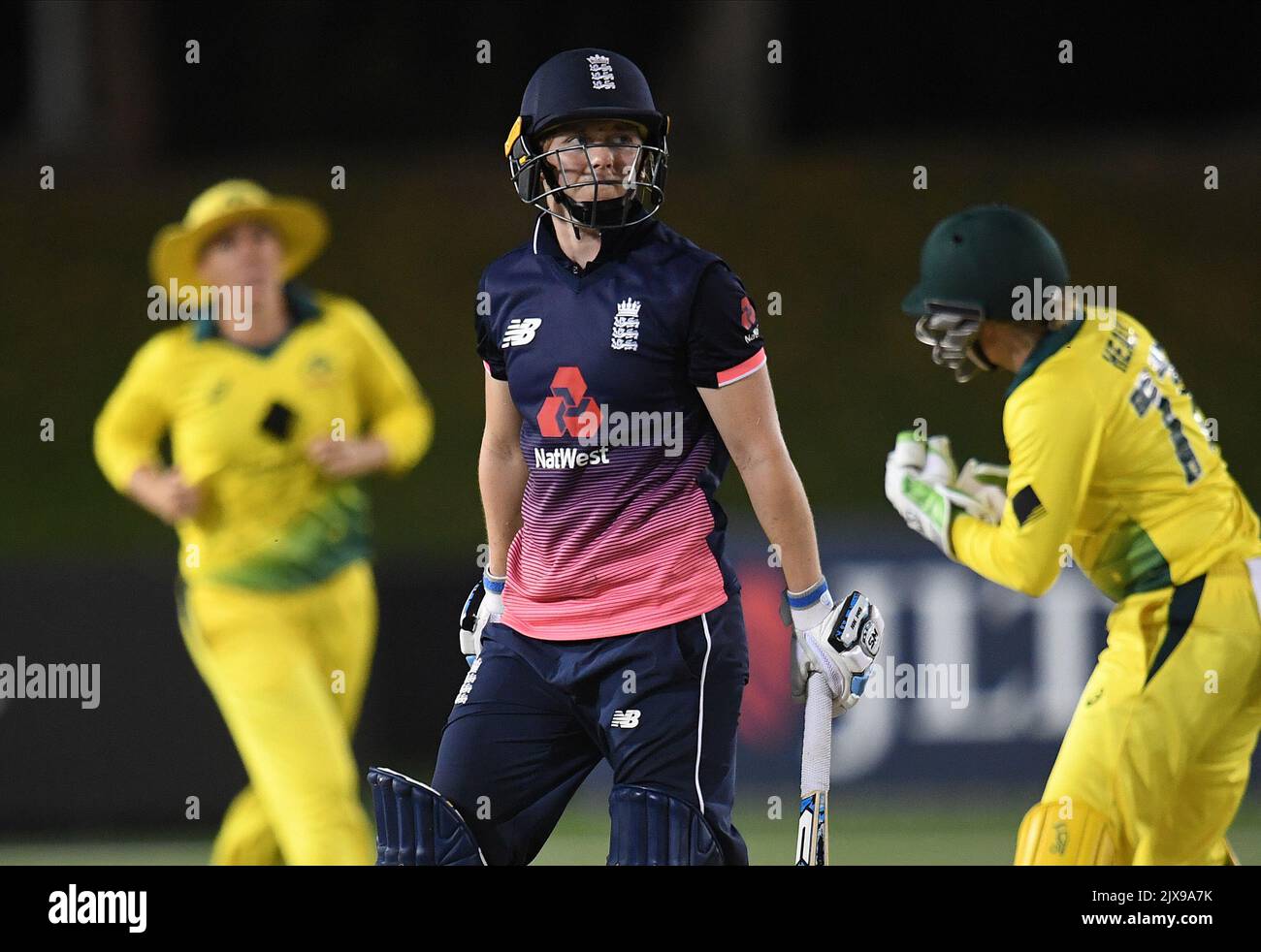 England captain Heather Knight leaves the field after being dismissed ...