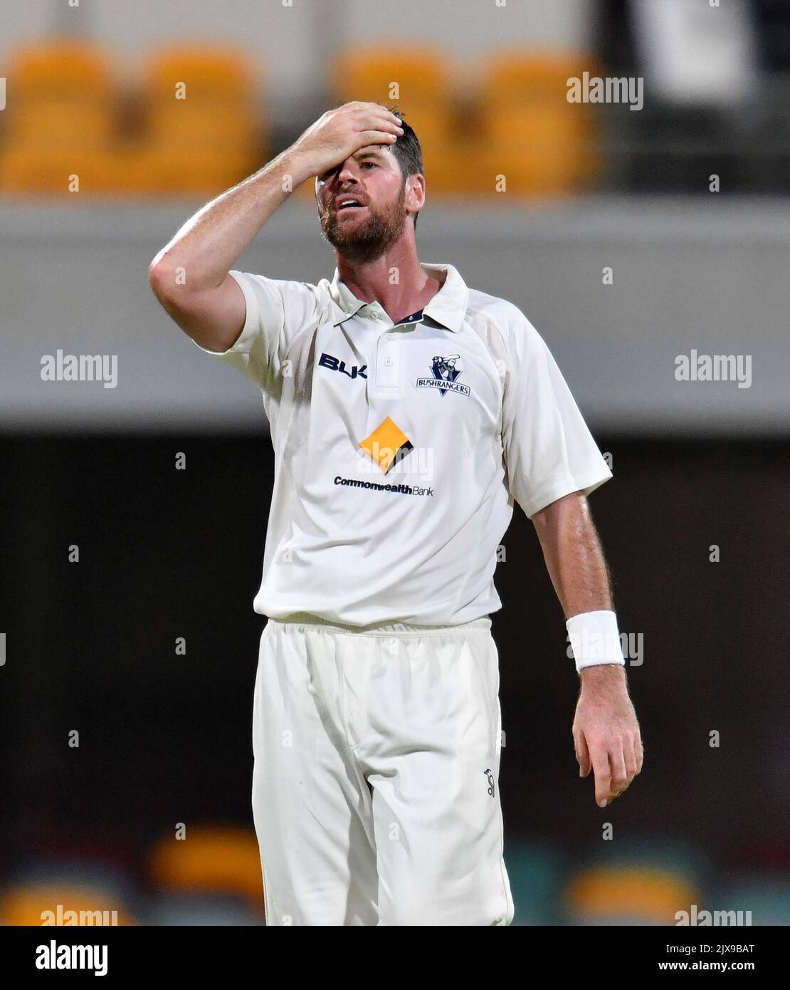 Dan Christian of Victoria reacts during day 2 of the JLT Sheffield ...