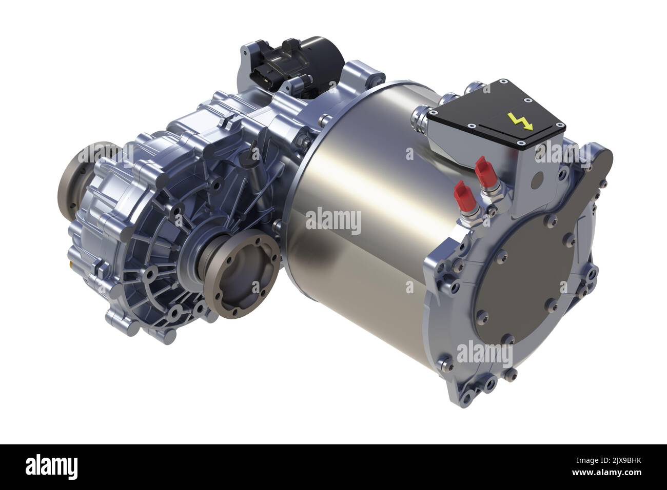 Electric vehicle engine 3D rendering isolated on white background Stock ...