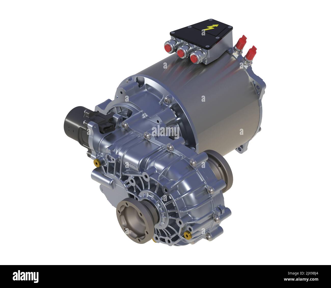 Electric vehicle engine 3D rendering isolated on white background Stock ...