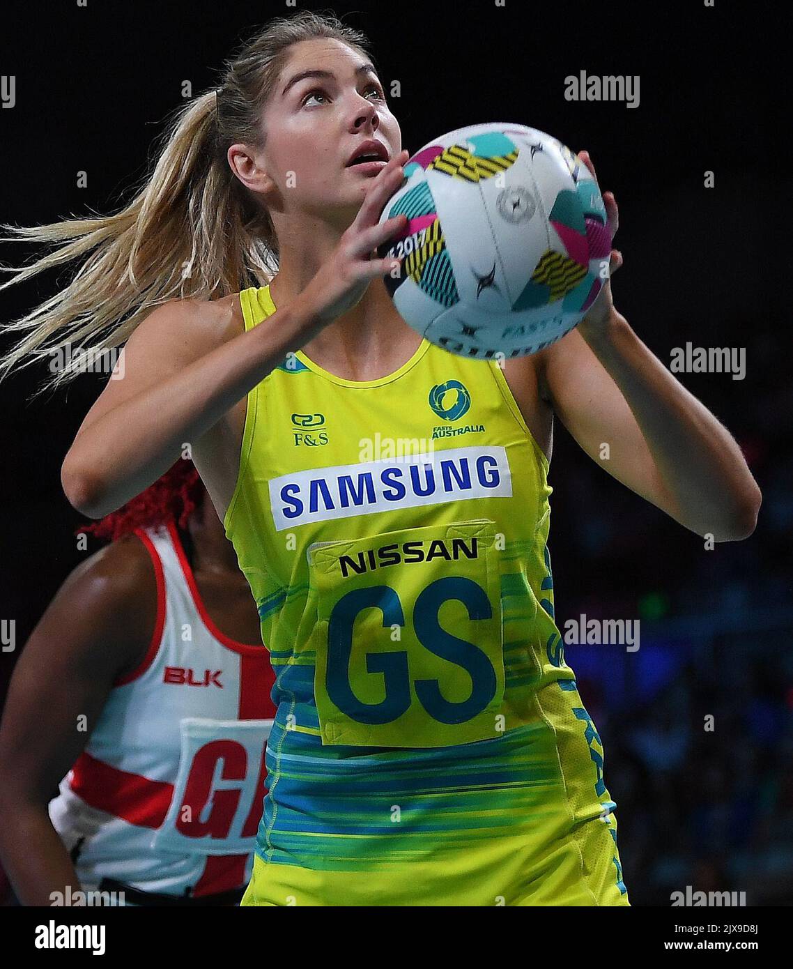 Kayla Stanton of the Diamonds (right) is seen in action during the ...