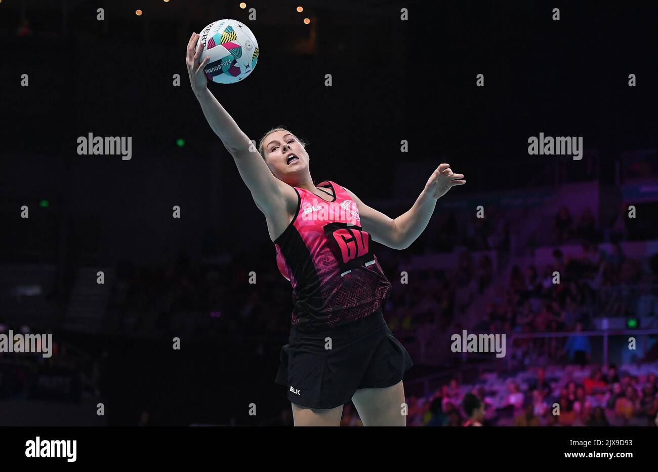 Storm Purvis of New Zealand is seen in action during the Fast5 Netball ...
