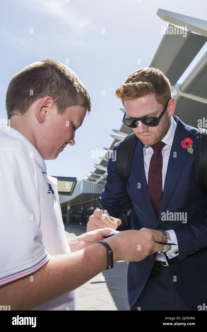 Jonny Bairstow of the England cricket team arrives at the Perth ...