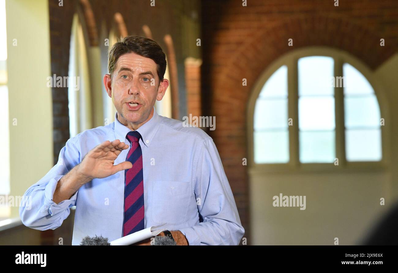 Queensland Health Minister Cameron Dick is seen during a media ...