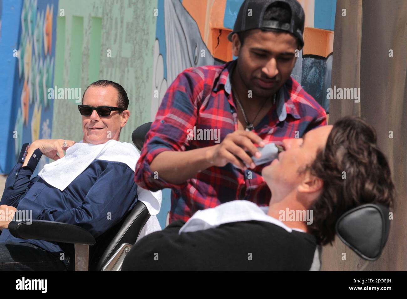 Tennis champion and Movember ambassador Pat Rafter along with INXS ...