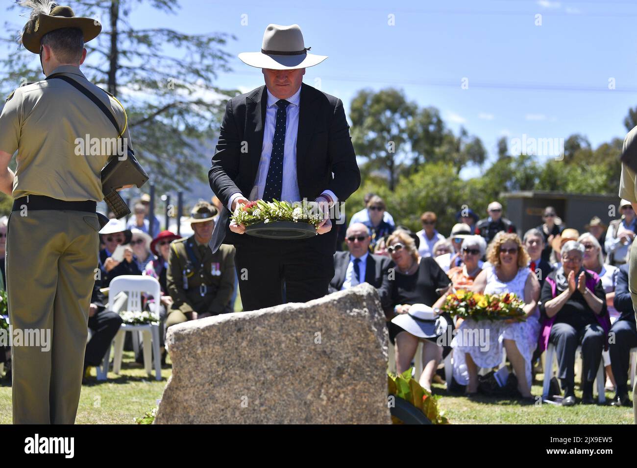 Barnaby Joyce on the campaign trail at a memorial unveiling for the ...