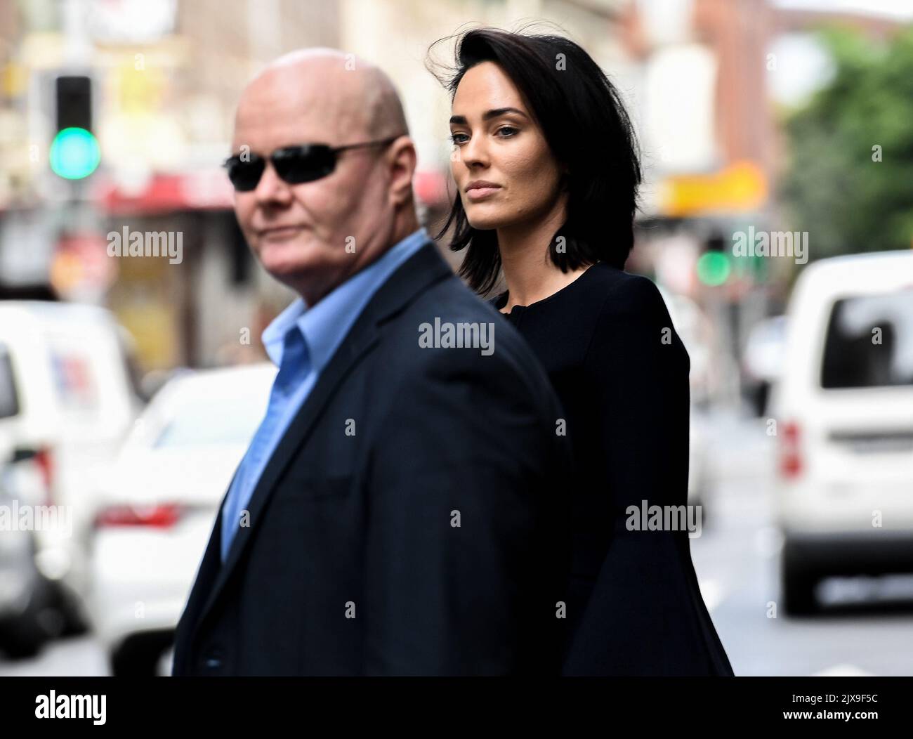 Sarah Budge is seen leaving the Central Local Court in Sydney ...