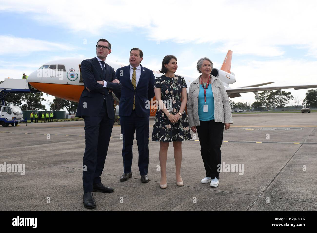 (L-R) NSW Treasurer Dominic Perrottet, Minister for Emergency Services ...