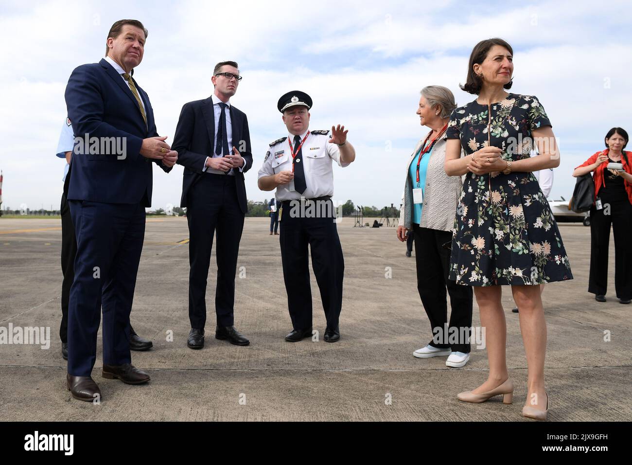 (L-R) NSW Minister for Emergency Services Troy Grant, Treasurer Dominic ...