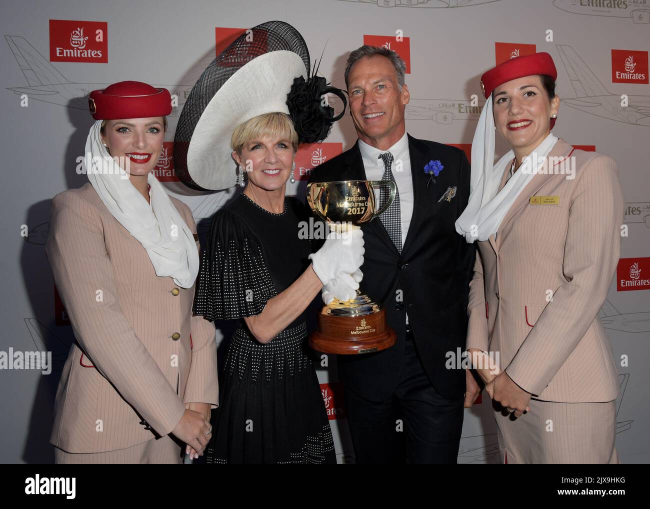 Deputy Liberal leader Julie Bishop and her partner David Panton with ...