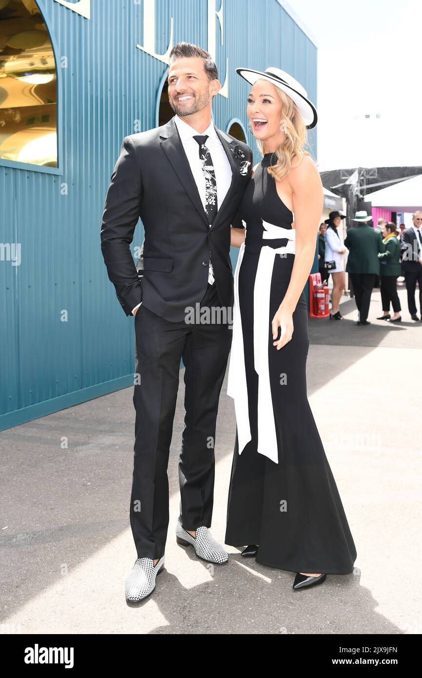Tim Robards (left) and Anna Heinrich pose for photos in the Birdcage on ...