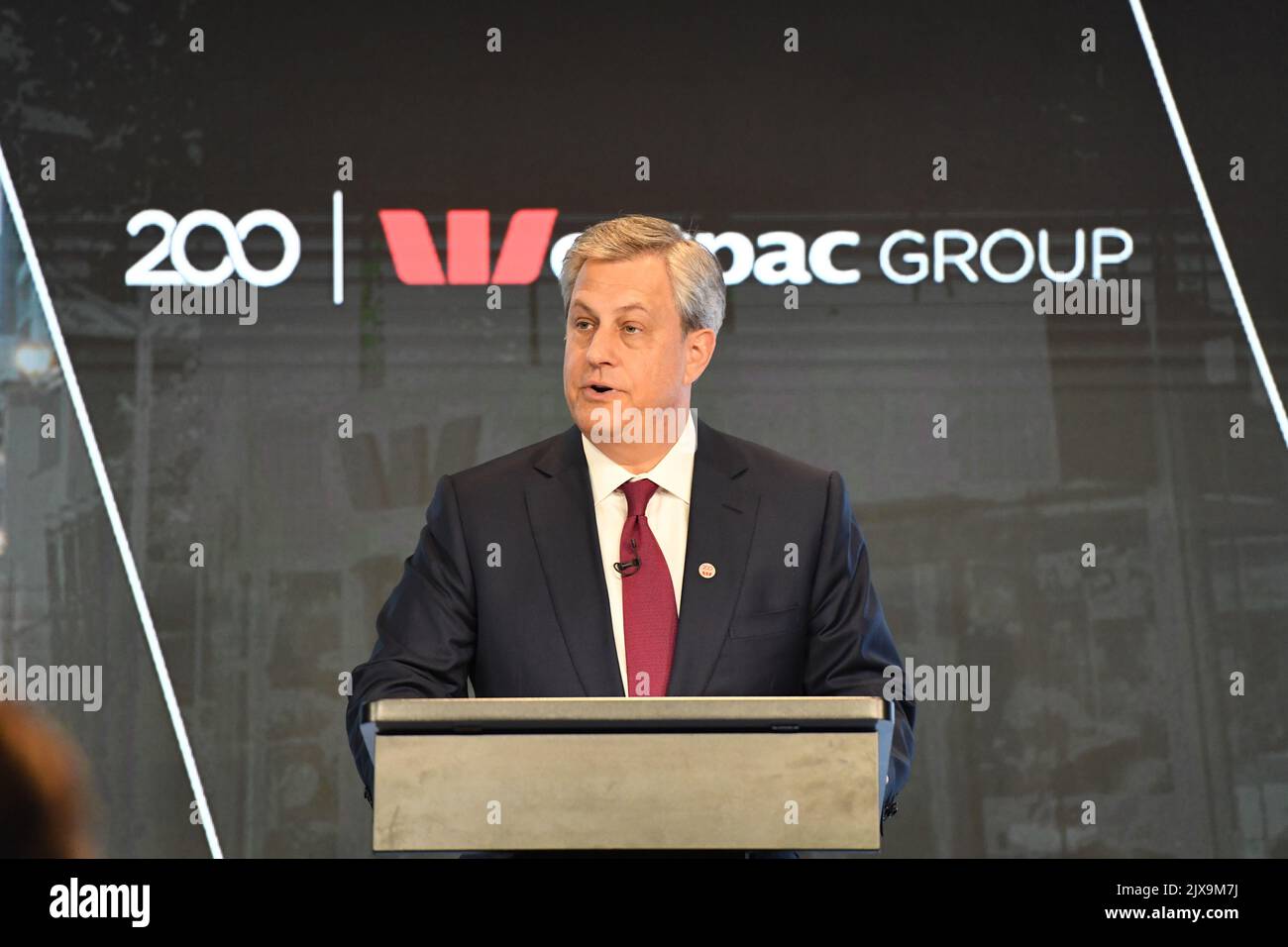 Westpac CEO Brian Hartzer speaks during a press conference after their ...