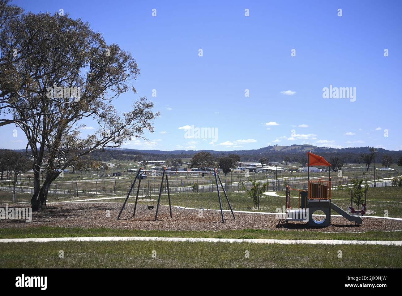 A playground is seen at the newly developed suburb of Throsby in ...
