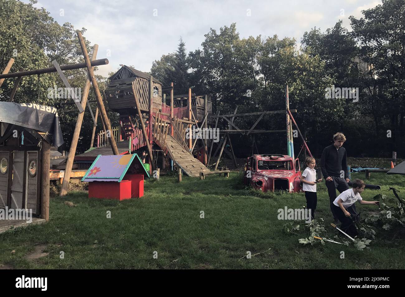 A view of the Homerton Grove Adventure Playground in Hackney, East ...