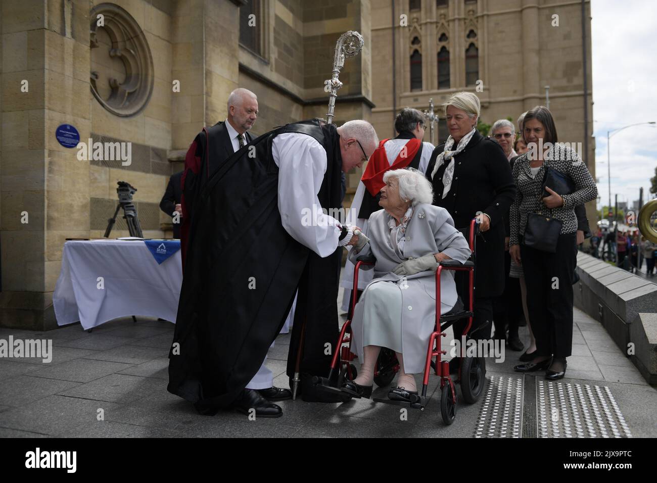 Lady Stephen arrives for the State Funeral of her husband Sir Ninian ...