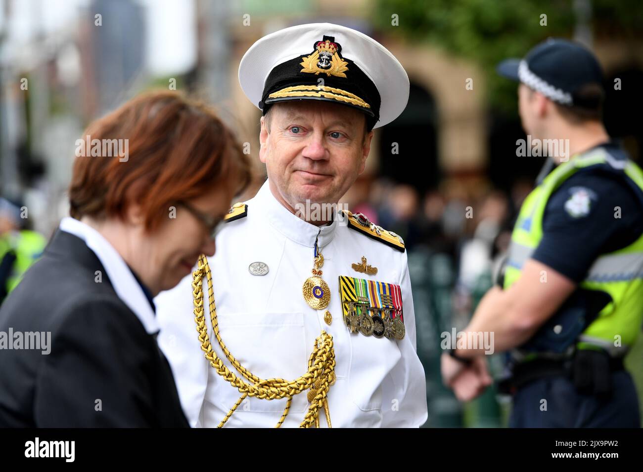 Rear Admiral James Goldbrick AO CSC RANR representing the chief of the ...