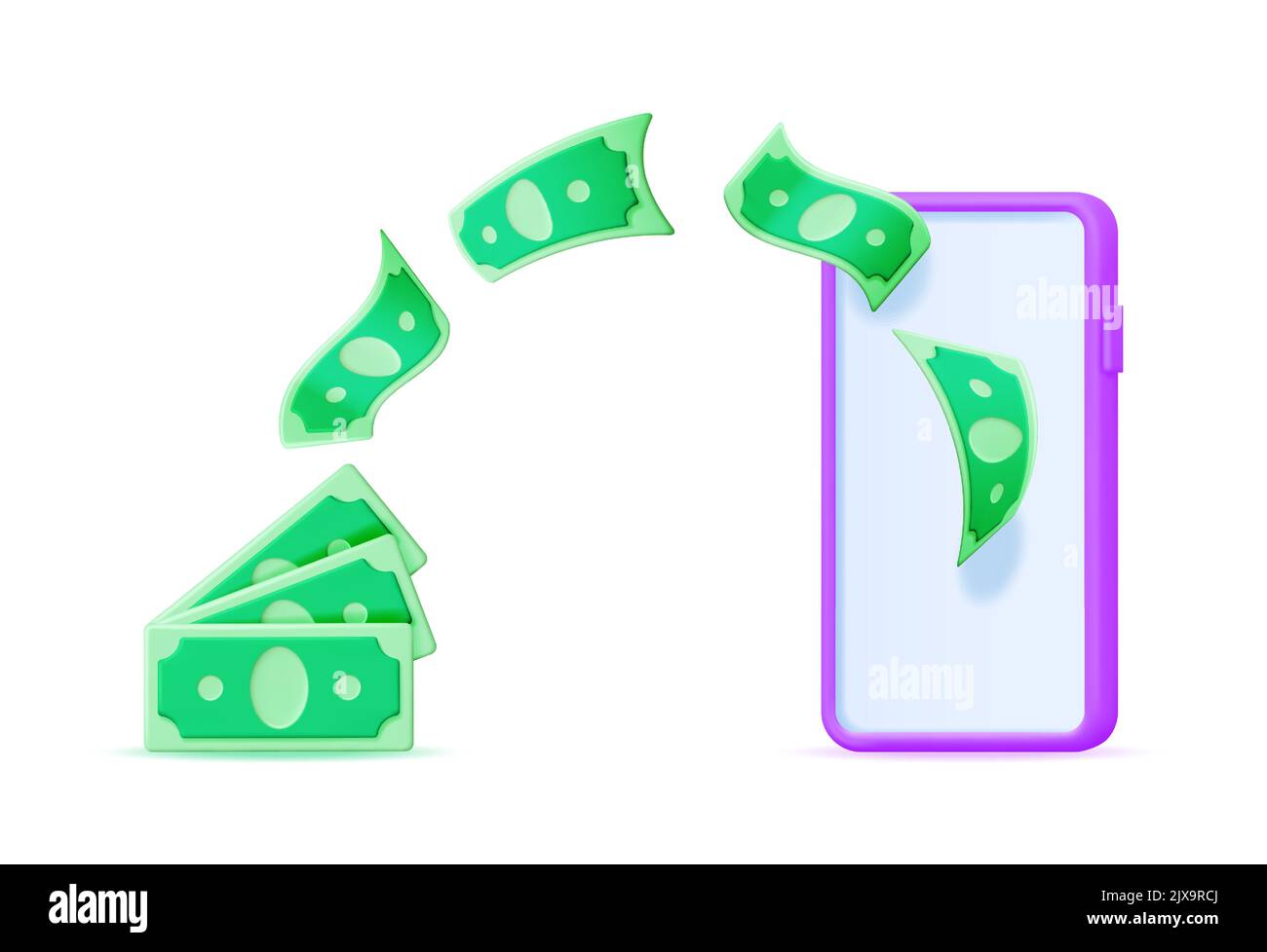3D Flying Dollars and Smartphone Stock Vector Image & Art - Alamy