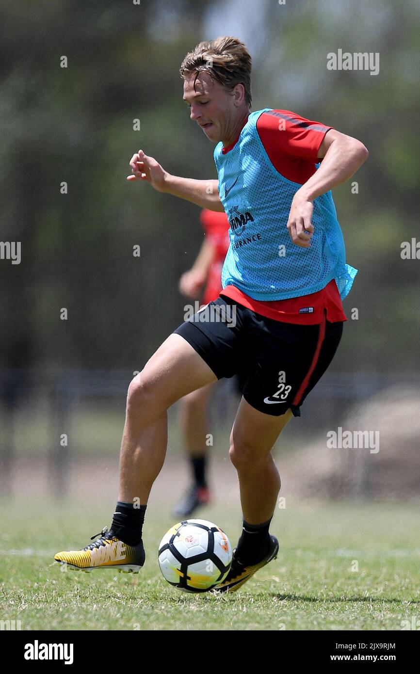 Western Sydney Wanderers A-League player Lachlan Scott takes part in a ...