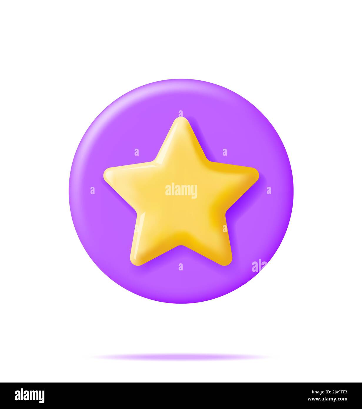 3D Glossy Yellow Star in Purple Circle Shape Stock Vector Image & Art ...