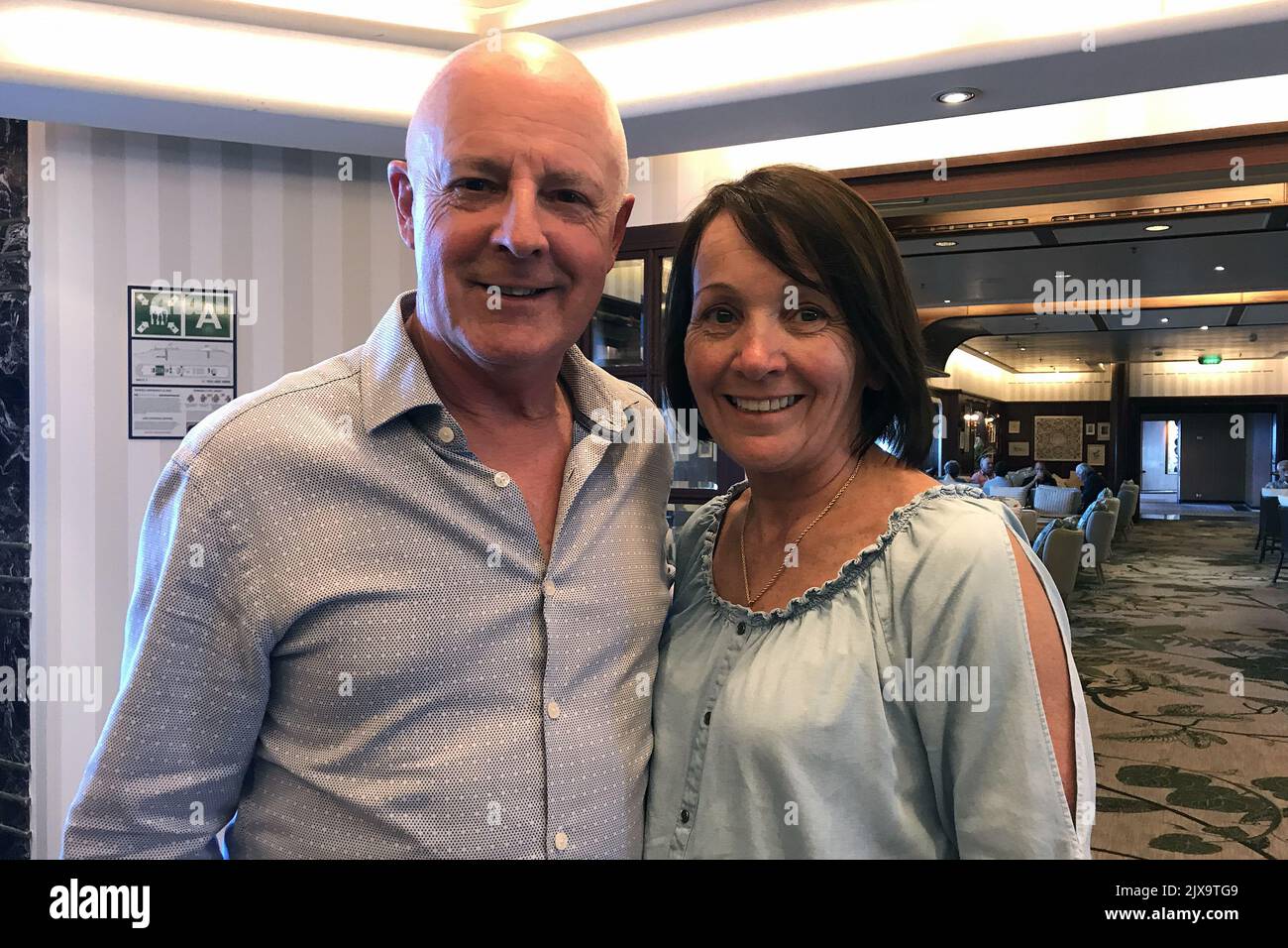 Former Melbourne Cup racecaller Greg Miles (left) and his wife Alison ...