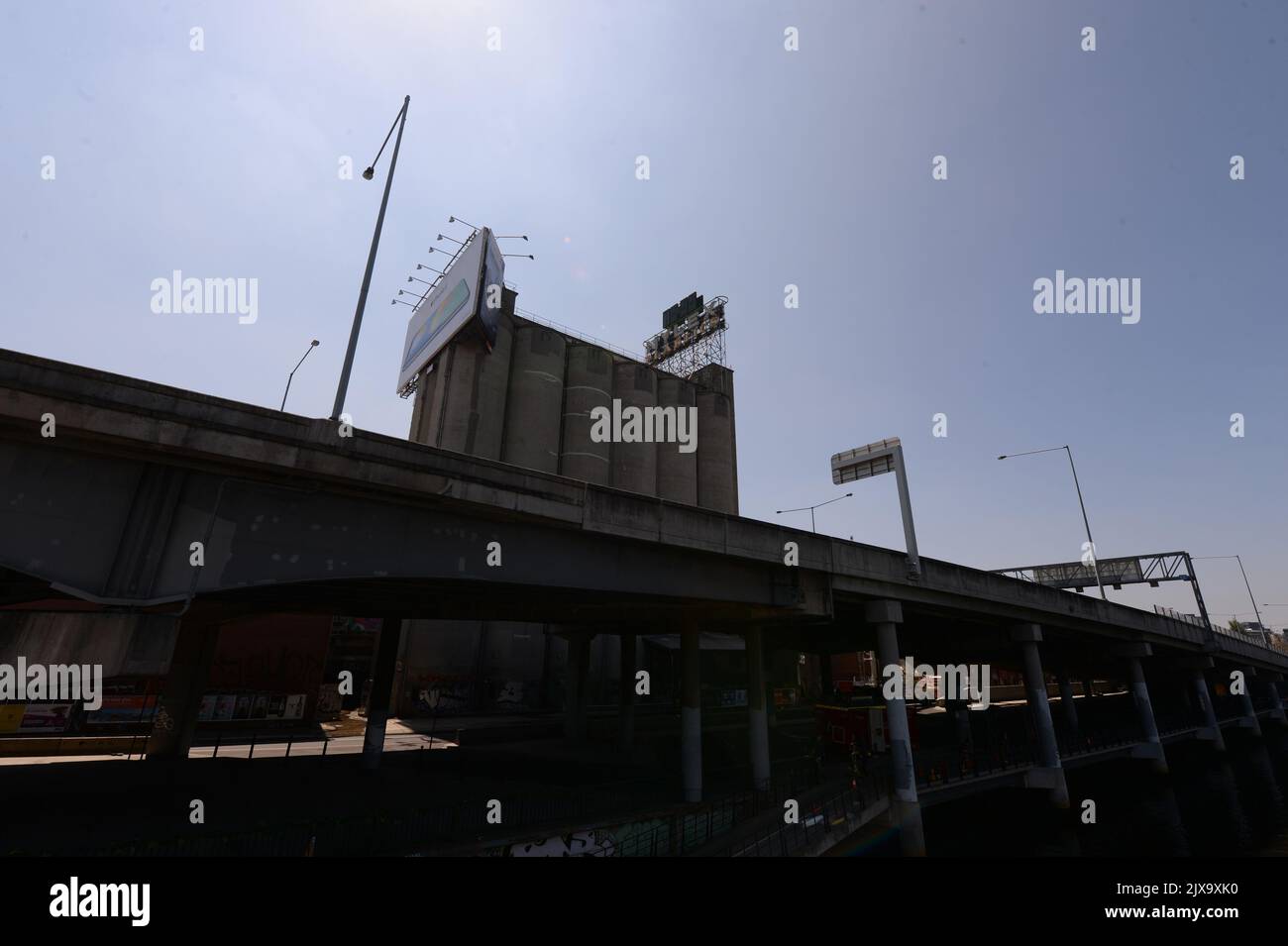 A scene near Melbourne's iconic Nylex clock where a fire took place in ...