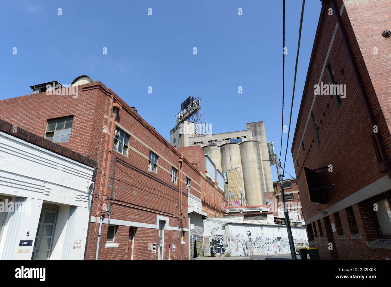 A scene near Melbourne's iconic Nylex clock where a fire took place in ...