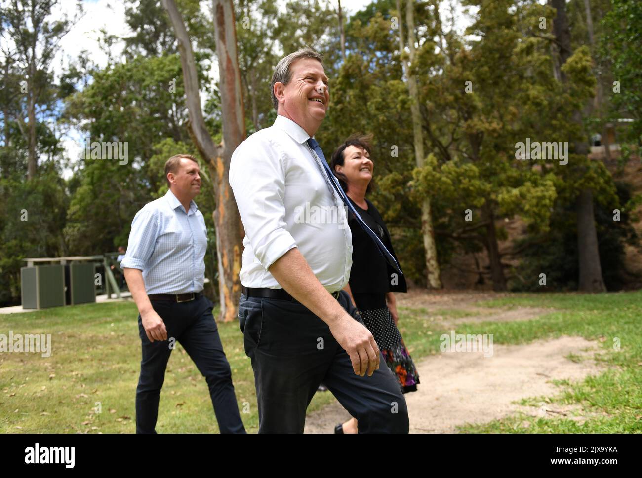 Queensland Leader of the Opposition Tim Nicholls (centre), the Member ...
