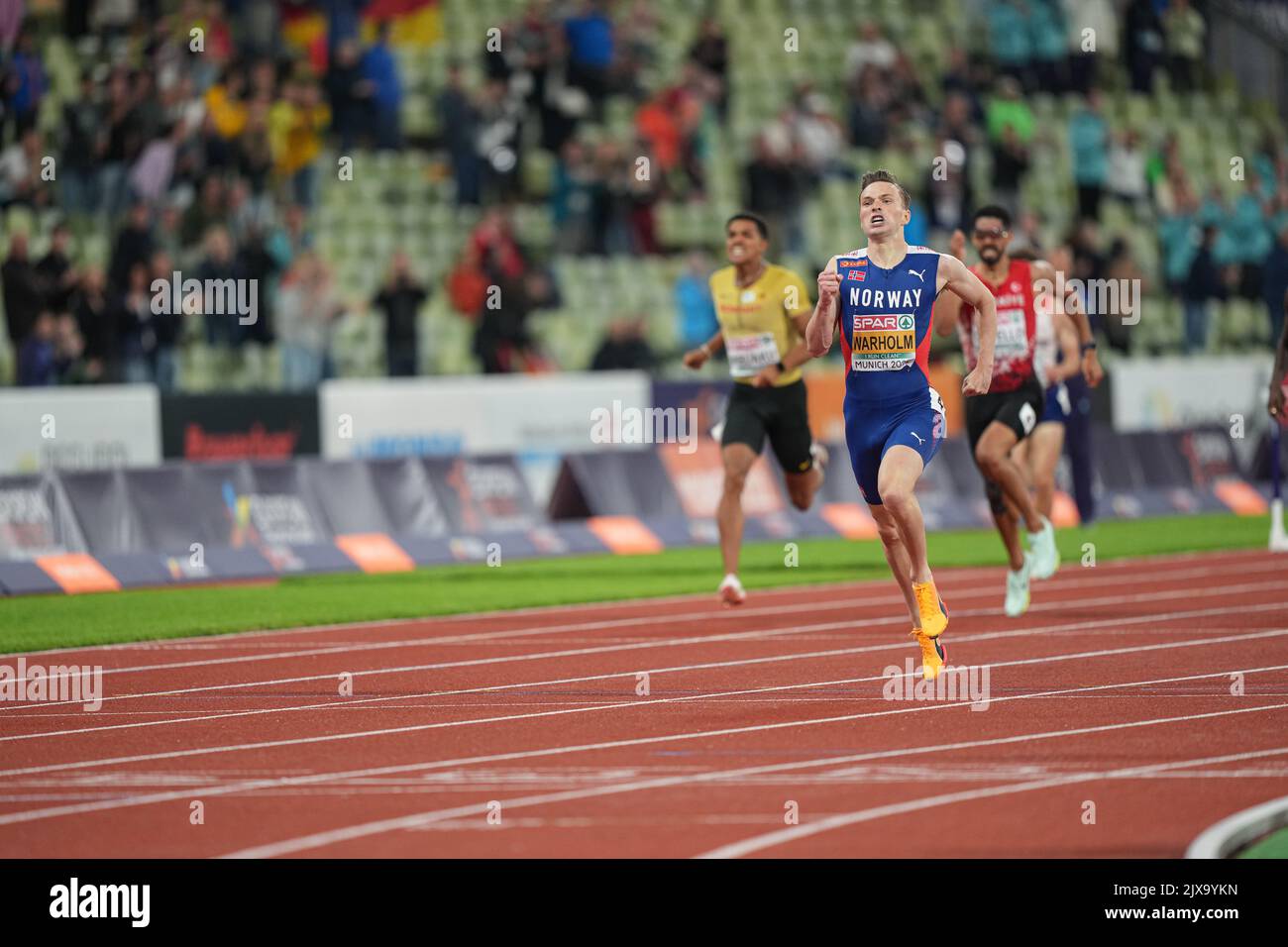 Karsten Warholm winning the 400 meters hurdles at the European ...