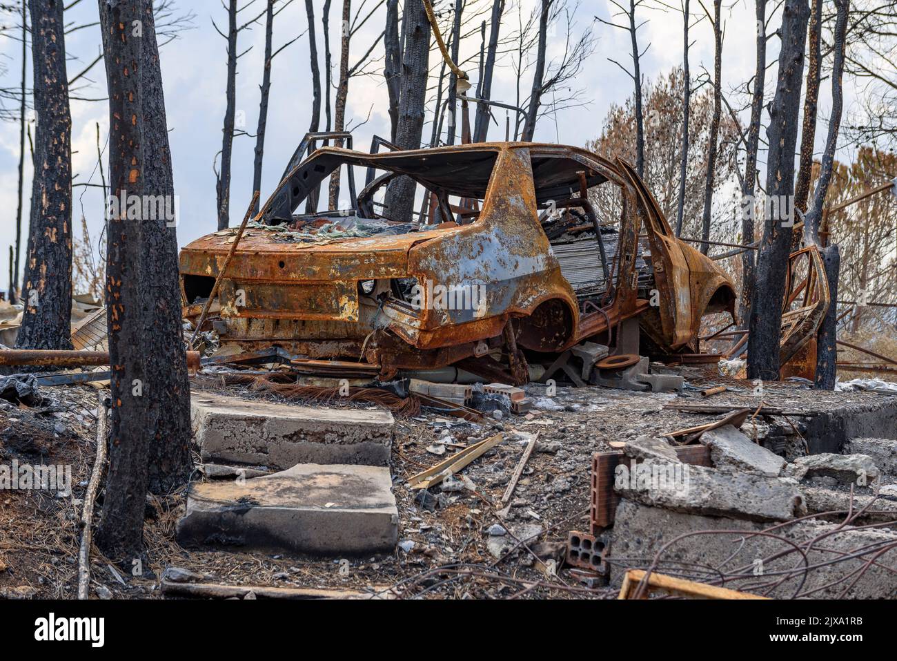 Houses, gardens and vehicles burned after the 2022 Pont de Vilomara ...