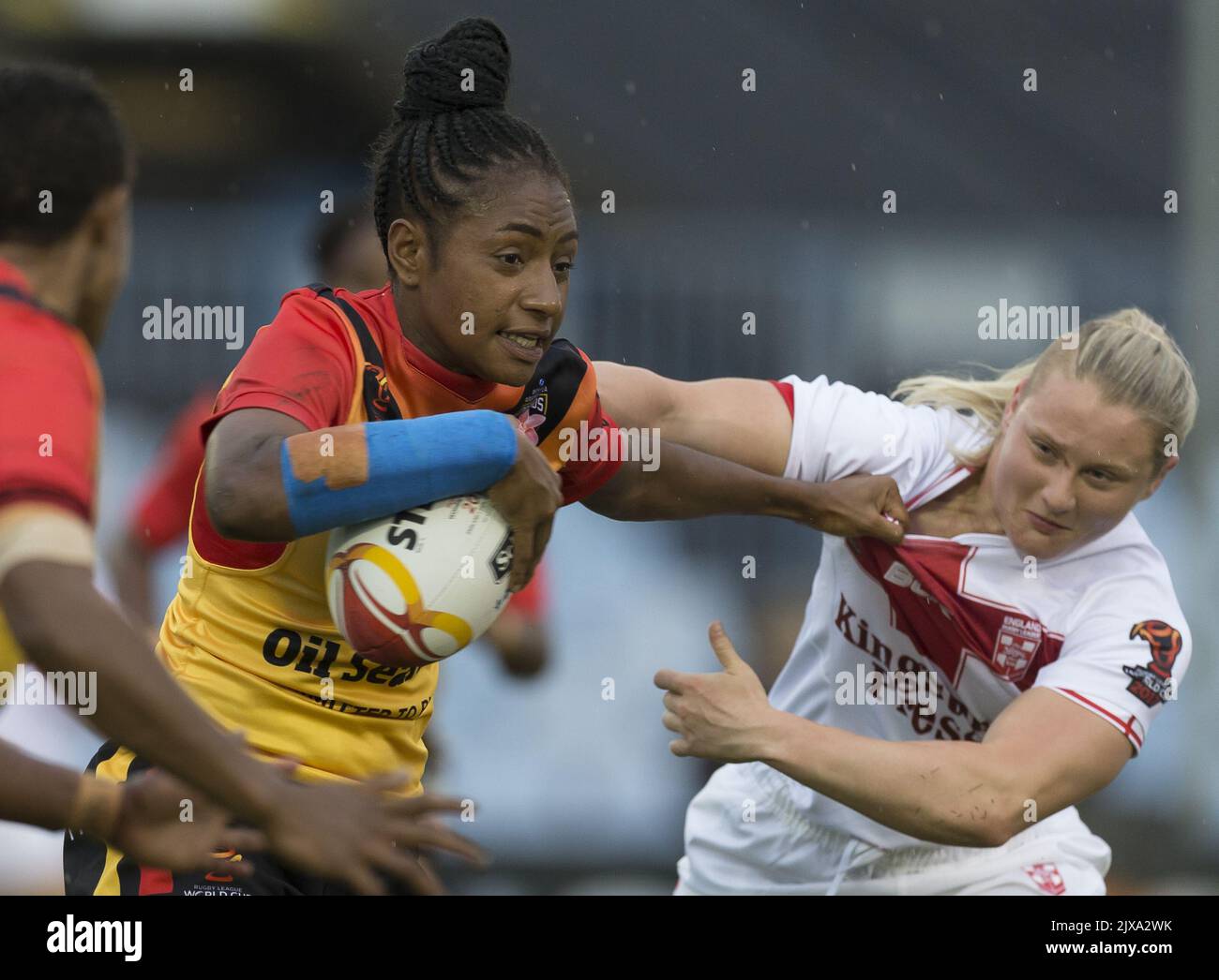 Amelia Kuk of Papua New Guinea in action during the Women's Rugby ...