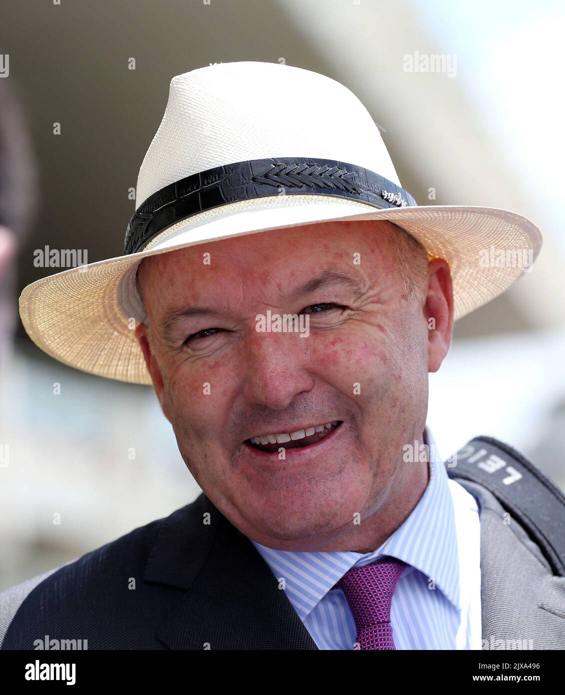 Trainer David Hayes is all smiles after Long Leaf gets the win in the ...