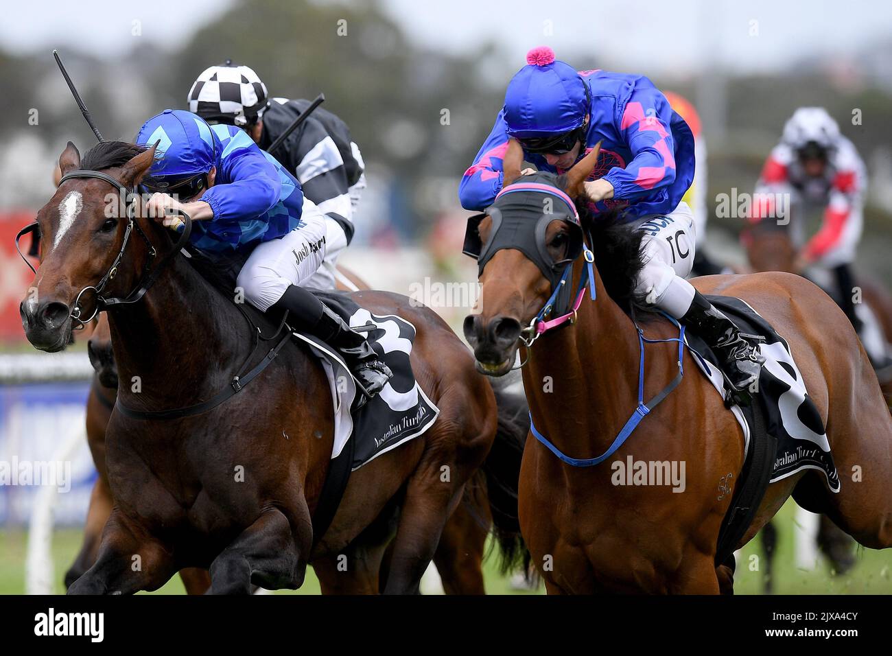 Lord Kingsley ridden by Tim Clark (right) wins Race 3, the BOOHOO.COM ...