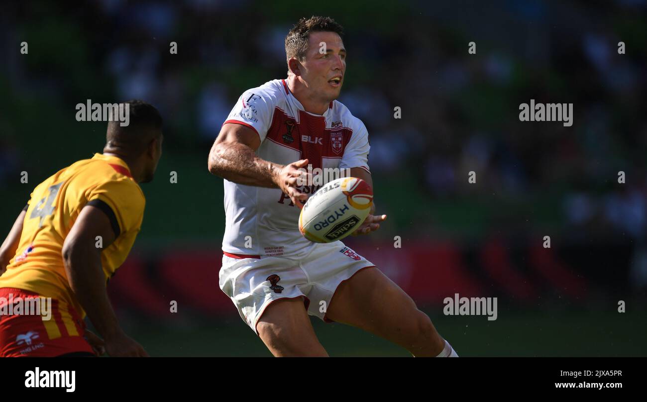 Samuel Burgess of England is seen in action during the Rugby League ...
