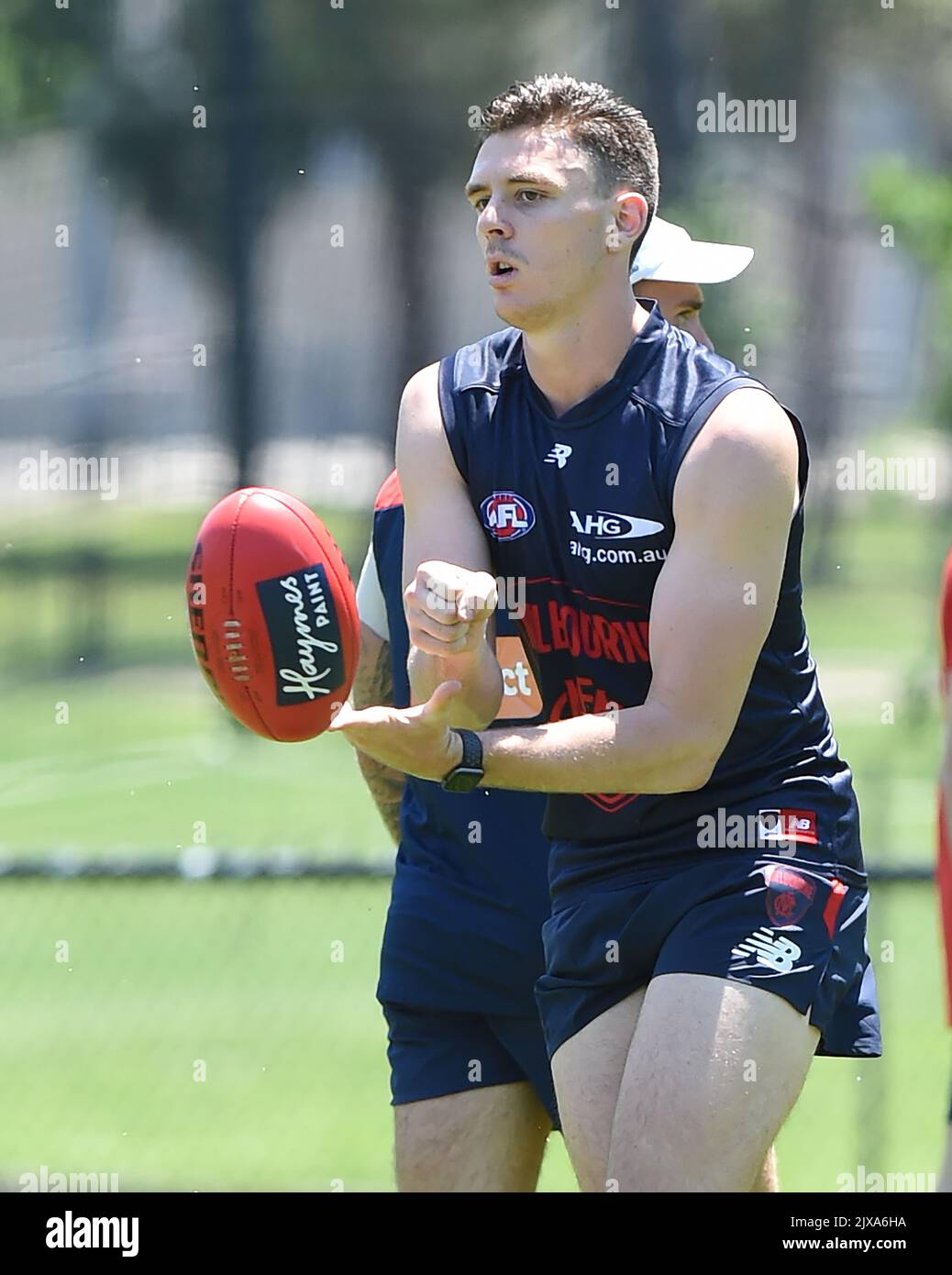 Recruit Jake Lever during a Melbourne Demons AFL training session ...