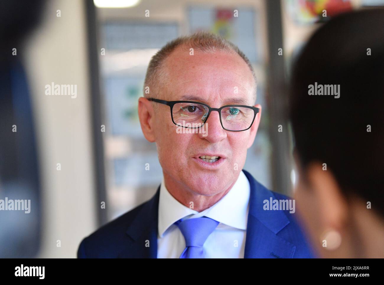SA Premier Jay Weatherill speaks to the media at Rosary Catholic School ...