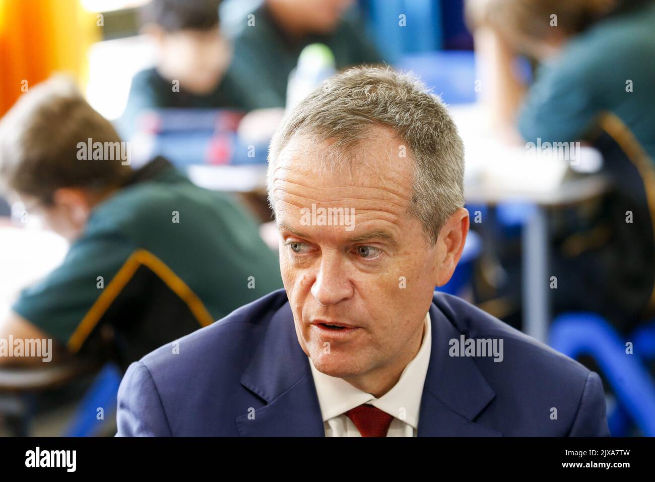 Labor leader Bill Shorten visits Woodcrest State College in Springfield ...