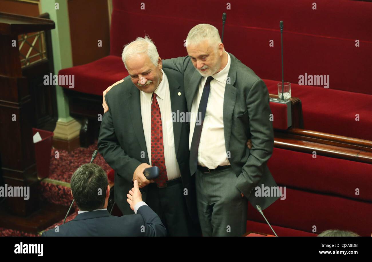 Victorian Labor MPs Nazih Elasmar (left) and Special Minister of State ...