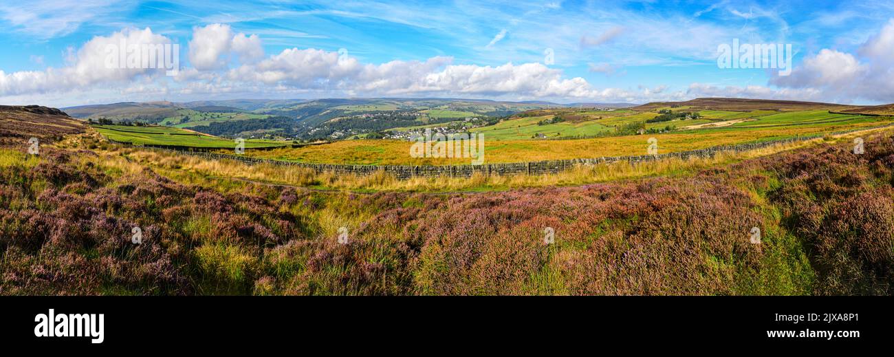 Panorama over Hebden Bridge & Heptonstall Stock Photo - Alamy