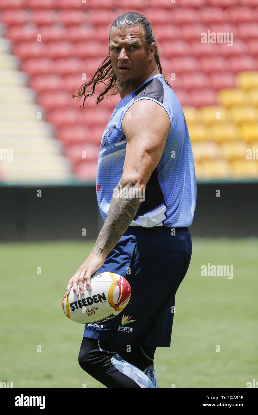 Bati player Ashton Sims is seen during the Fiji Captain's Run at ...