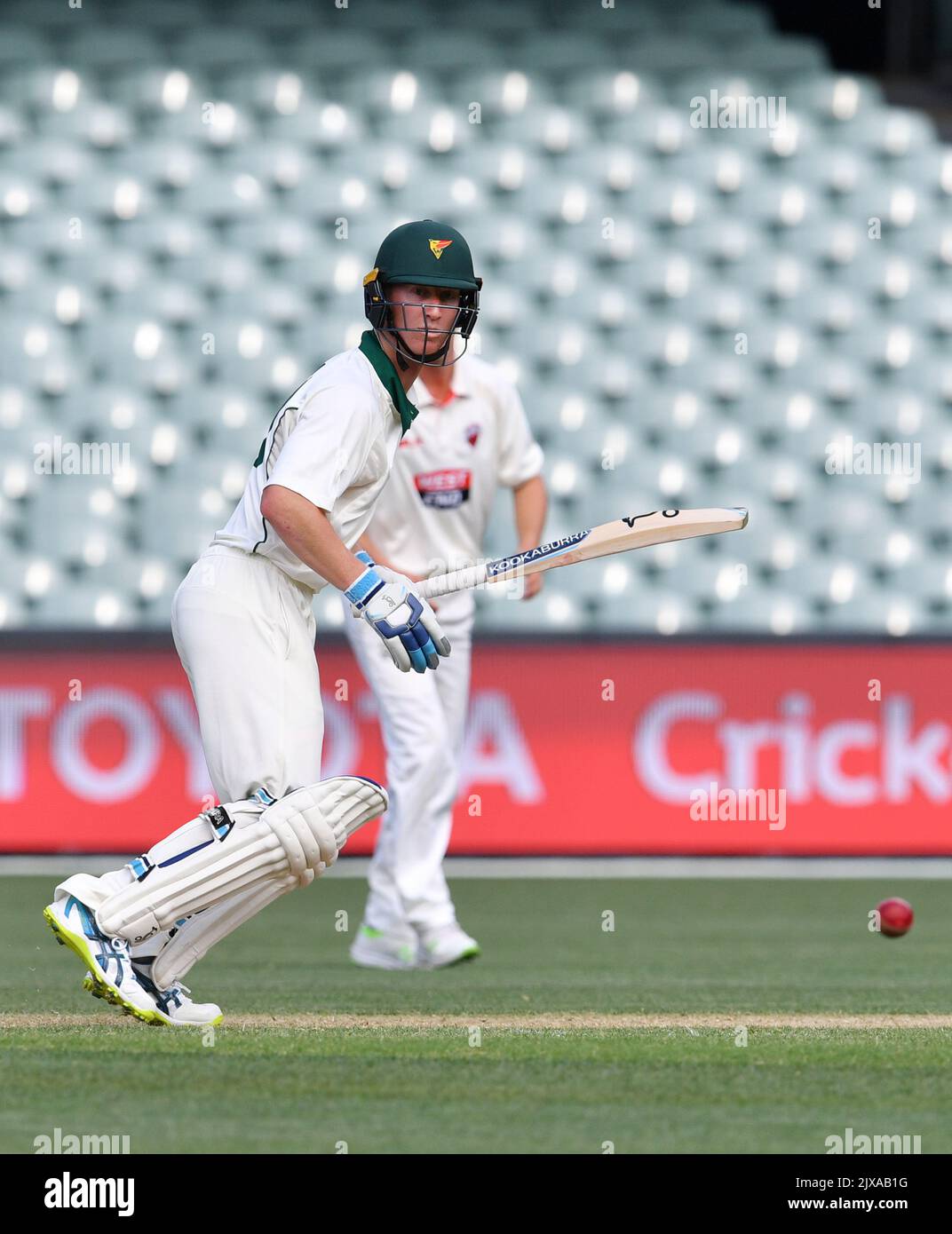 Jordan Silk of Tasmania plays a shot during day two of the JLT ...