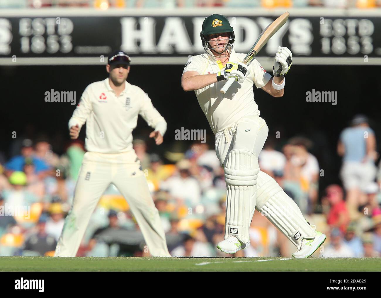 Australian batsman Steve Smith look to run on Day 2 of the First Test ...