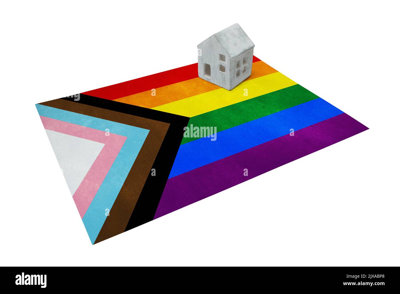 Progress LGBT rainbow house isolated on white with clipping path ...