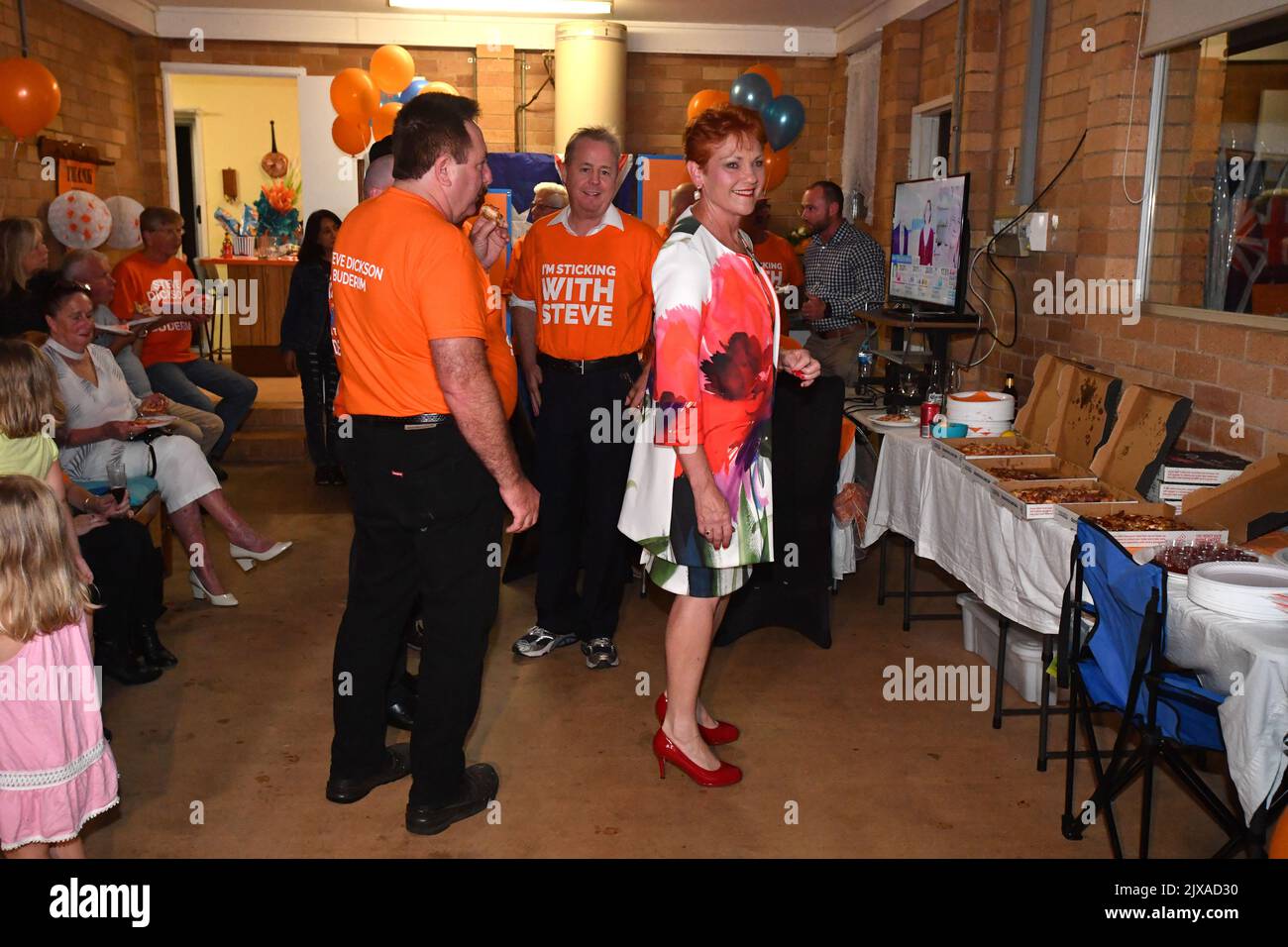 One Nation leader Senator Pauline Hanson and supporters at the campaign ...