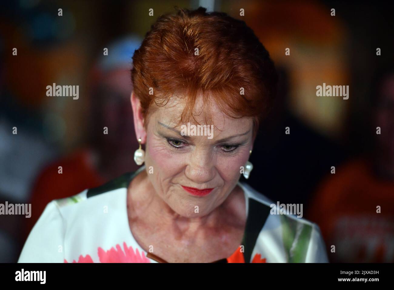 One Nation leader Senator Pauline Hanson speaks to the media at the ...