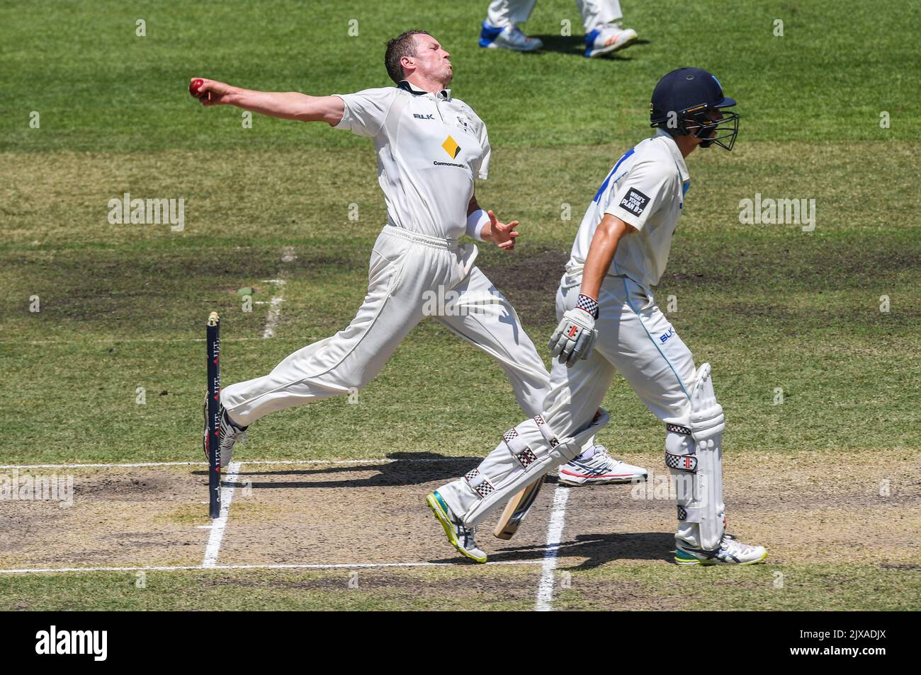 Peter Siddle of Victoria bowling the ball on day three of the JLT ...