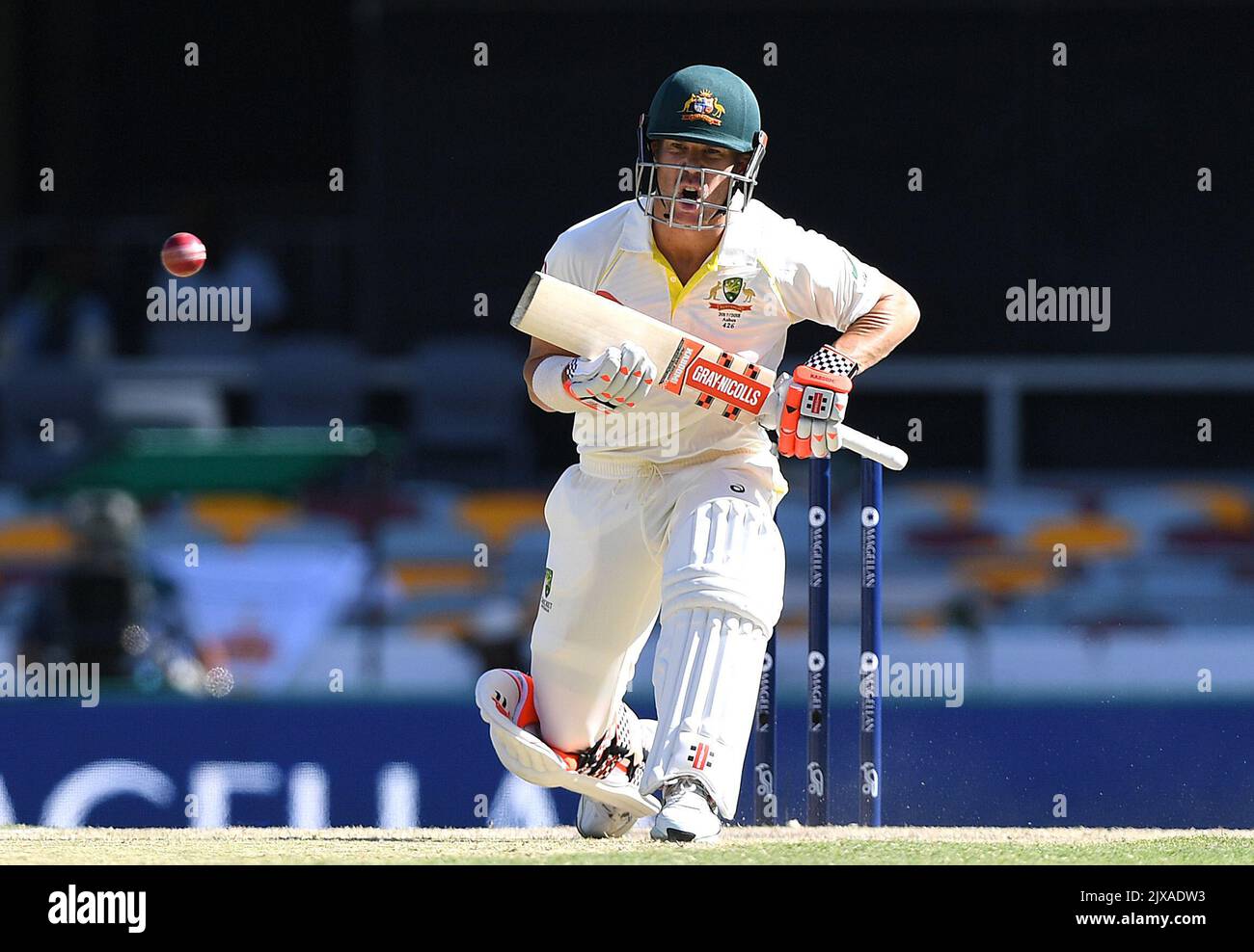 Australian batsman David Warner on Day 4 of the First Test match ...