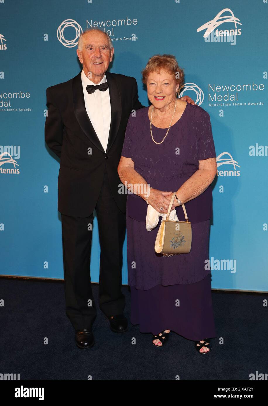 John and Nancy Cain arrival at the Newcombe Medal awards for Australia ...