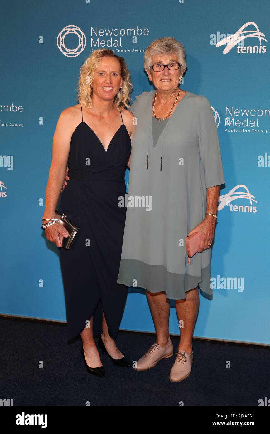 Nicole Pratt and Judy Dalton arrive at the Newcombe Medal awards for ...