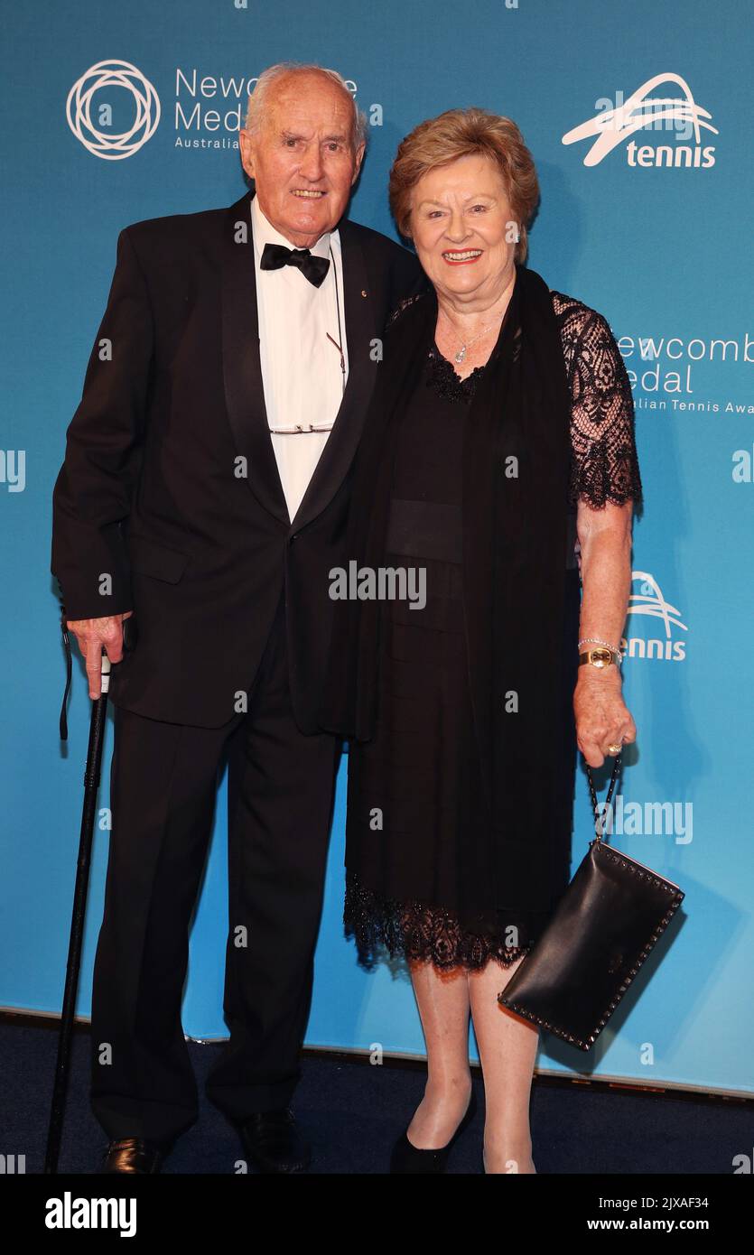 Neale and Thea Fraser arrive at the Newcombe Medal awards for Australia ...