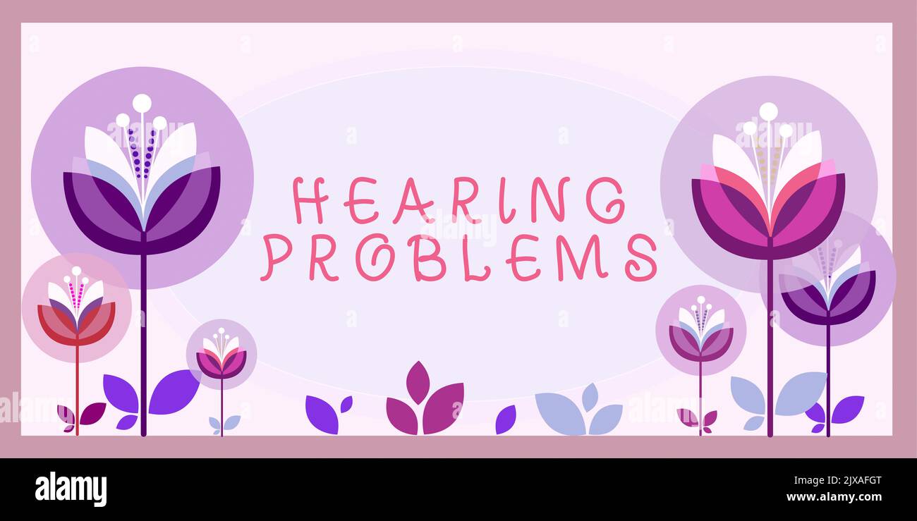 Text caption presenting Hearing Problemsis partial or total inability ...